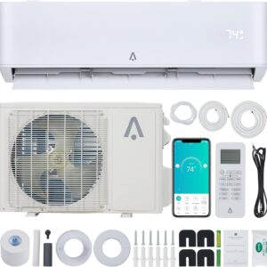 9000 BTU Mini Split Air Conditioner, 23 SEER2 Mini Split AC/Heating System, Inverter Ductless Air Conditioner w/Alexa,Pre-Charged & 16.4ft Installation Kits, 115V AC Unit Cools Room up to 450 Sq. Ft