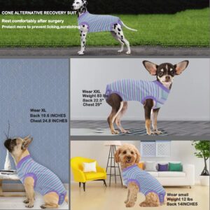 Wabdhally Dog Surgery Recovery Suit,Surgical Recovery Female Spay Suit for Large Dogs Cats,Surgery Recovery Multi Purple Onesie L