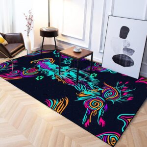 shooting game skin pattern non-slip bedroom area rug,4x6ft area rugs,medium sized indoor rugs for small living room, kitchen, bathroom, modern home decor ultrathin carpet,blue pattern black.