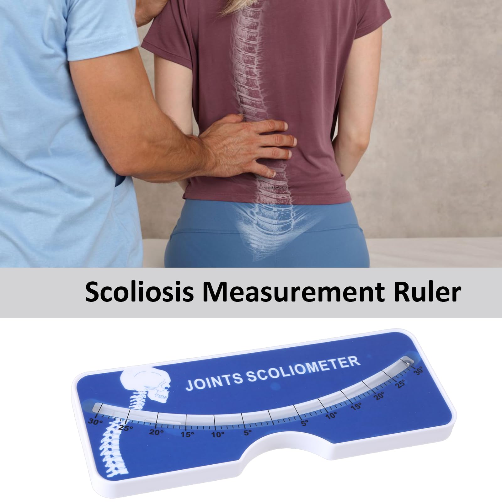 PASNMKvn Scoliosis Testing Meter Metal Spine Scoliometer Measuring Tool For Hospital 0‑30° Testing Protractors