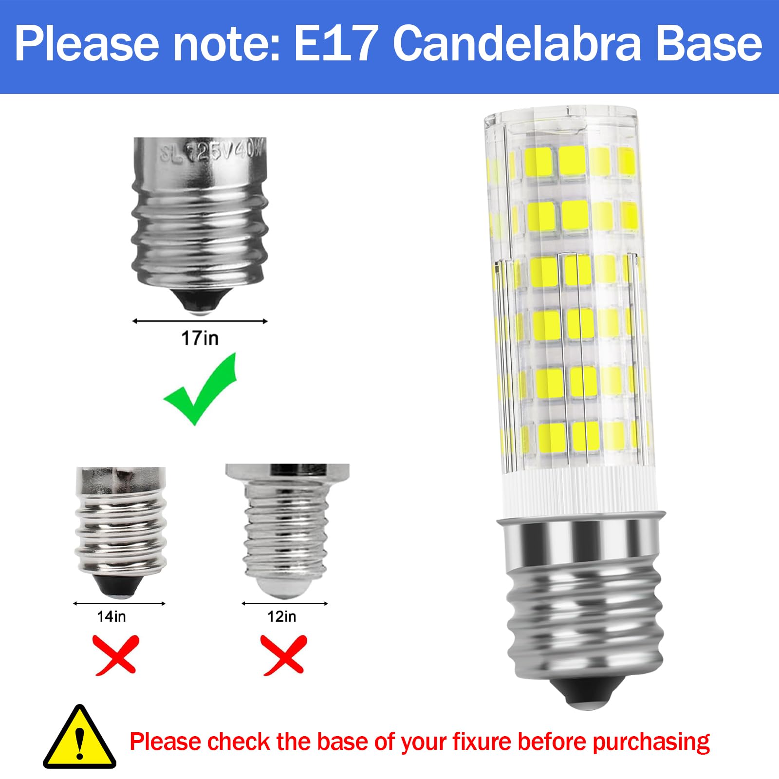 KEI D28A KEL 2816x Refrigerator Bulb, Freezer Light Bulb Replacement 100-265v Refrigerator E17 3.8w 40w Halogen Equivalent Daylight KEI D28M KEL 2815 5304522314 5304517886 6000K 2-Pack