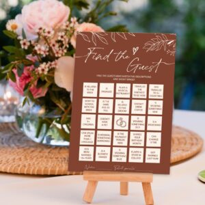 JarThenaAMCS 50 Sheets Boho Bridal Shower Game Cards Double Sided Party Game Activity Cards for Would She Rather & Find The Guest Wedding Bridal Shower Bachelorette Party Games Supplies