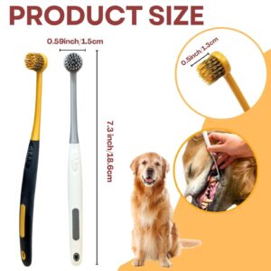 Pilopgaso Dog Toothbrush 4Pack Round Head Dog Tooth Brush Kit, Toothbrush for Dogs Soft Pet Toothbrush for Sensitive Teeth Small Dog Toothbrush mit Anti-Slip Rubber Handle for Pet Plaque Dental Care