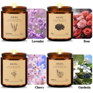 4 Pack Scented Candles for Home, 28 Oz 200 Hours Burn, Luxury Amber Jar Natural Soy Candles, Aromatherapy Candles Set, Candles Gift for Women Men Birthday Thanksgiving Christmas, Spa, Sleep,Yoga,Read