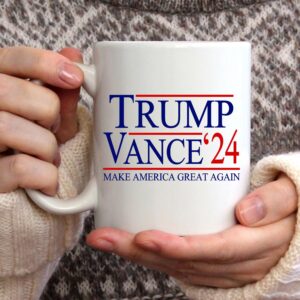 Rogue River Tactical Donald Trump Vance Novelty Coffee Mug Cup, 11 Oz, White Trump/Vance 2024 24