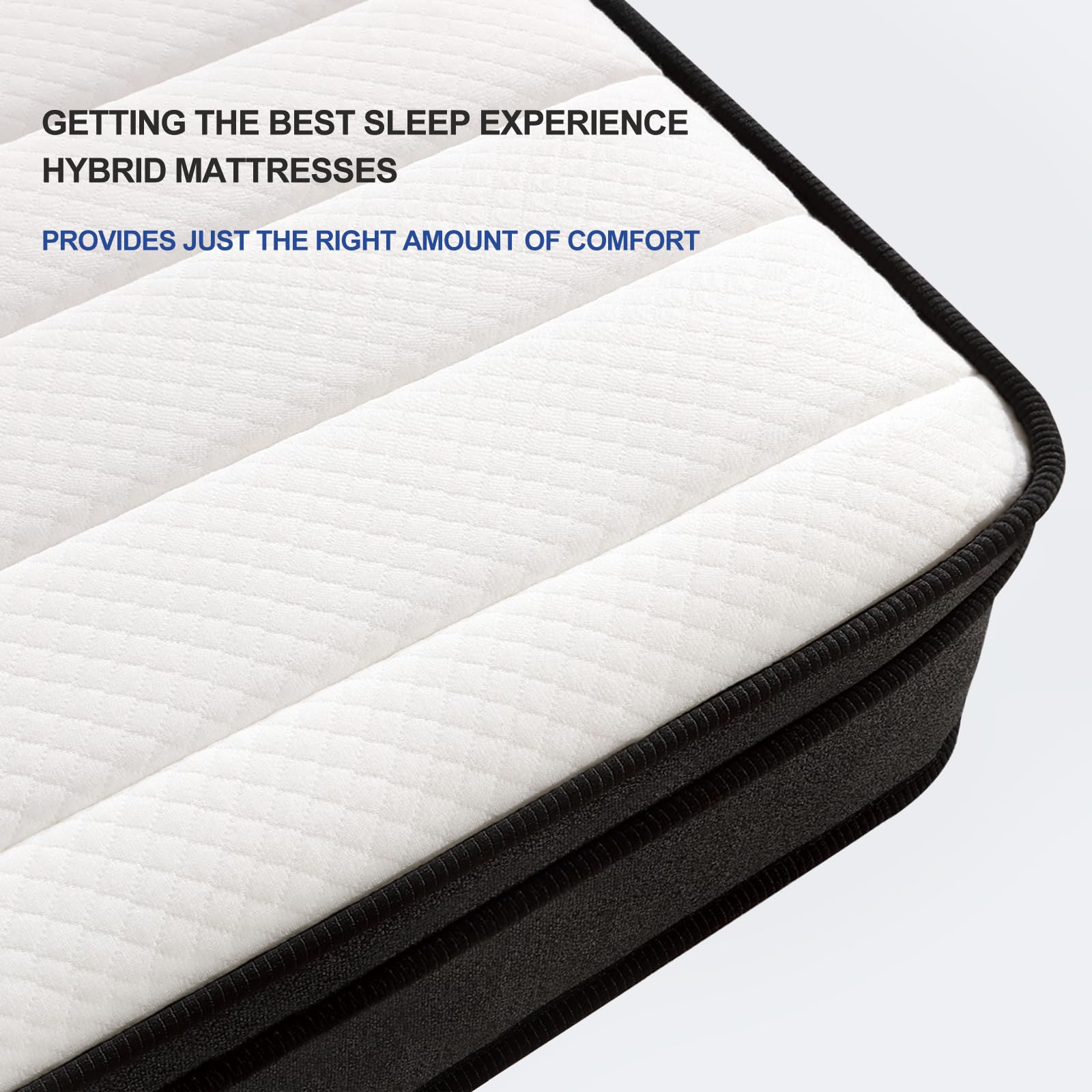 Hotkid,Full Mattress,10 Inch High Density Foam Hybrid Mattresses in a Box with Individual Pocket Spring, Breathable Comfortable for Sleep Supportive and Pressure Relief,Guest and Kids Bedroom (Full)