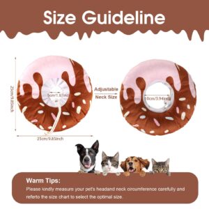 Cat Cone Collar Soft, Plush Pillow Cute Donut Cat Cones Lightweight Adjustable Neck Cone for Cats Kittens After Surgery, M