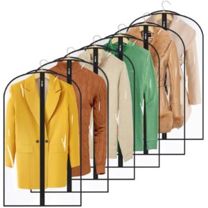 MISSLO All Clear Garment Bags for Hanging Clothes 40" Suit Bags for Closet Storage Plastic Clothes Covers for Shirts, Jackets, Coats, 6 Packs