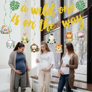 Jungle Baby Shower Decorations, A Wild One Is On The Way Banner, Safari Baby Shower Decorations, Safari Baby Shower Decorations for Boy And Girl, Jungle Theme Baby Shower Decor