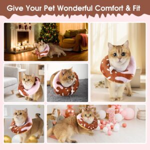 Cat Cone Collar Soft, Plush Pillow Cute Donut Cat Cones Lightweight Adjustable Neck Cone for Cats Kittens After Surgery, M