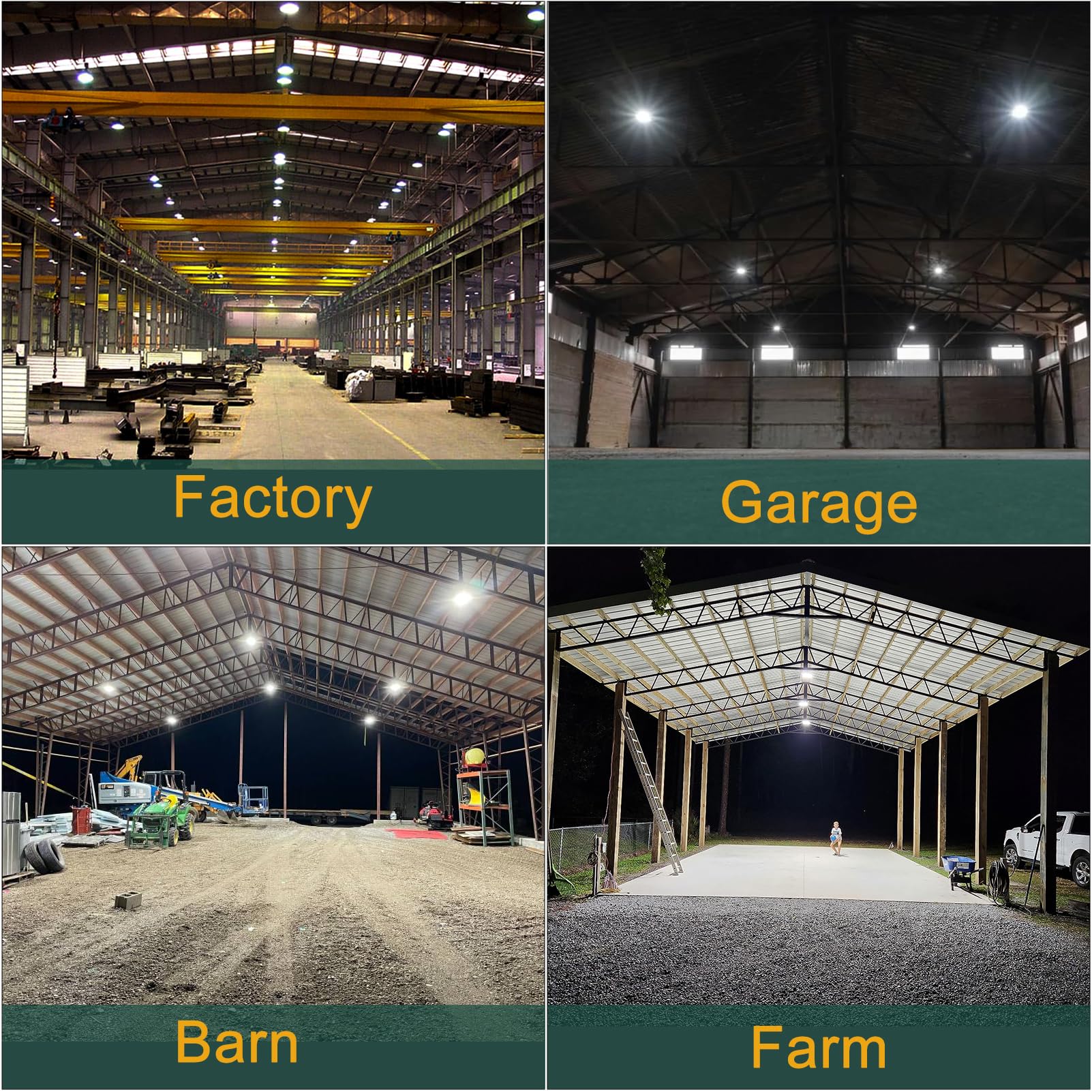 450W LED High Bay Light 67500lm High Bay LED Lights, 5000K High Bay LED Shop Lights with US Plug, AC100-277V Commercial UFO LED Light for 30-55FT Height