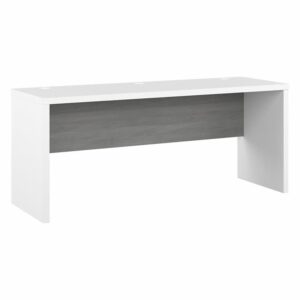 pemberly row 72w computer desk in pure white and modern gray - engineered wood