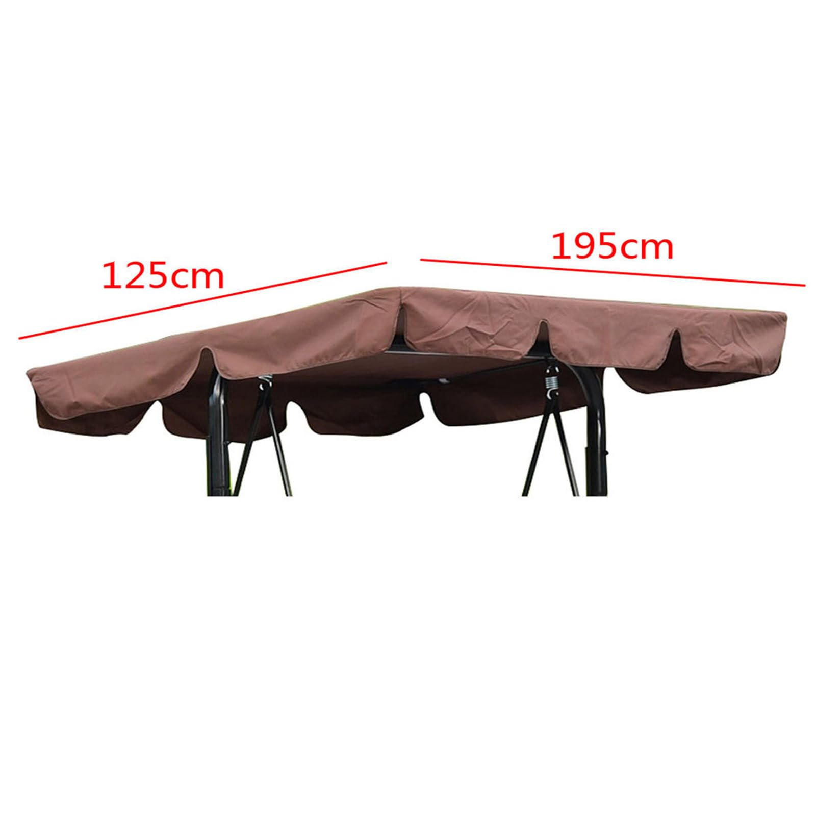 Outdoor Yard Park Swing Chair Canopy Replacement 3 Seater 78x50 Inch Waterproof Windproof Bird Droppings Heavy Duty Rip Proof Top Cover Brown