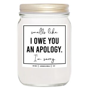 younique designs apology gifts 8oz candle - im sorry gifts for her, apology gifts for her, girlfriend, wife - sorry gift, apology gift for him, men - unique i'm sorry gifts (lavender & vanilla)