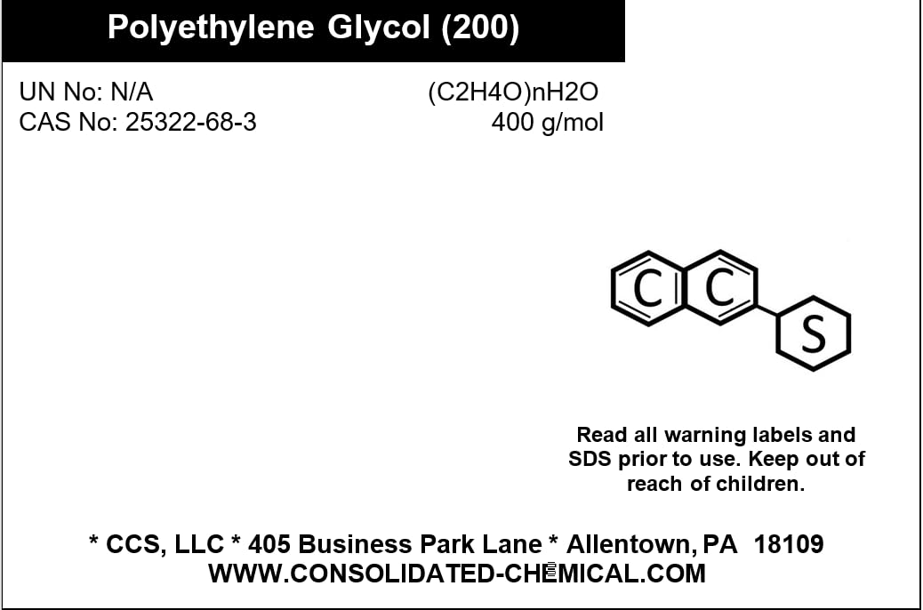 Polyethylene Glycol 200 (PEG 200) - Premium-Quality Industrial and Laboratory Grade Solvent, 500mL