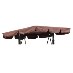 Outdoor Yard Park Swing Chair Canopy Replacement 3 Seater 78x50 Inch Waterproof Windproof Bird Droppings Heavy Duty Rip Proof Top Cover Brown