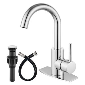 Airuida Bar Sink Faucet Single Hole Single Handle Bathroom Sink Faucet Kitchen Shower Faucet Set with 8 Inch Rainfall Square Showerhead and Tub Spout Bathtub Faucet Kit