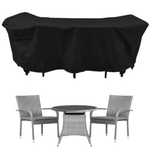 womaco patio furniture cover set, waterproof 3 piece outdoor furniture cover, furniture set covers for 3 piece outdoor bistro set (black, for 3 piece set (l))