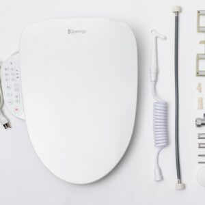 Bundle iCleaningo DC01 Auto Open/Close Elongated Bidet Toilet Seat & iCleaningo F1 Auto Flush Kit for Side-Flush Toilets