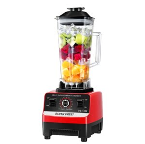 generic silver crest blender 4500w 2l large capacity commercial with mixer grinder heavy duty machine portable ice smoothie blenders, medium, red& black, jws-801pp