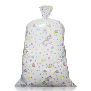 ymsone unicorn gift bag extra large - unicorn theme girl birthday gifts bag jumbo - oversized plastic bag for big present - huge wrapping bag for giant gifts (1)