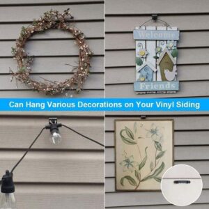 Vinyl Siding Hooks Heavy Duty Siding Clips Siding Hanger for Hanging on Patio, No Hole Need Command Outdoor Hook Hang to Decor Wreath Things for Horizontal Gap Vinyl Siding (5Pcs)