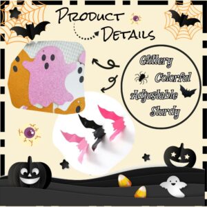 Enanal Halloween Decoration, 51pcs Glittery Ghost Spider and Web Banners with Black Blush 3D Bats Wall Stickers for Happy Halloween Party Supplies Little Boo Cute Halloween Party Decoration