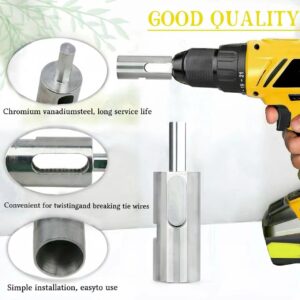 YhoBuy 11 Gauge Twist Ties EZ Drill Chuck Tool, Stainless Steel Drill Truck Twist Ties Tool for Easy Fence Wire Making