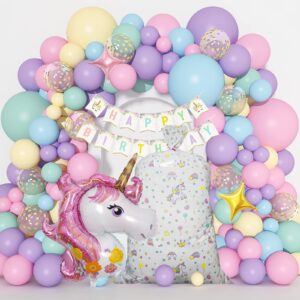 Ymsone Unicorn Gift Bag Extra Large - Unicorn Theme Girl Birthday Gifts Bag Jumbo - Oversized Plastic Bag for Big Present - Huge Wrapping Bag for Giant Gifts (1)