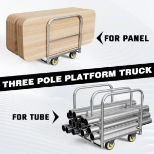 Panel Cart, Heavy Duty Flatbed Cart with 5In Swivel Caster 1500LBS Weight Capacity Lumber Drywall Mattress Cart Transporting Heavy Loads with Ease and Efficiency 2PCS Straps for Platform Truck