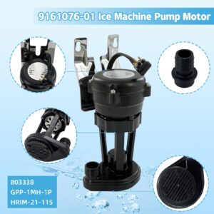 9161076-01 Ice Machine Water Pump Motor Replacement Compatible with Ice O Matic Ice Machine C20 C30 C40 EC300 ICE0250 and More Replaces GPP-1MH-1P HRIM-21-115 803338 803619 115V 60/50Hz