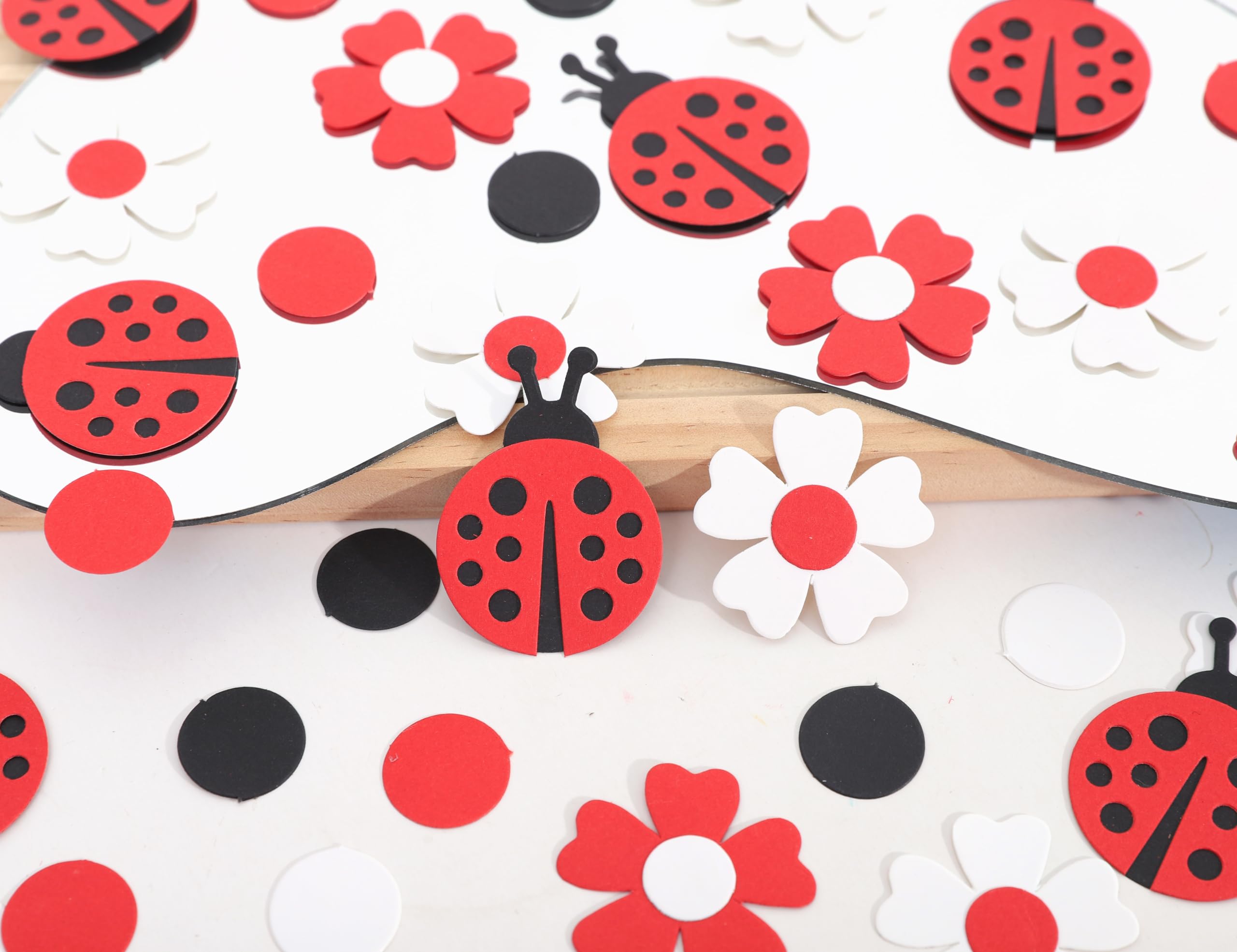 Ladybug Party Confetti - Ladybug Table Decorations, Red Black White Circle ladybug Confetti, Ladybug Birthday Decor, Ladybug Themed Wedding/Bridal Shower/Baby Shower Party Decor (180PCS)