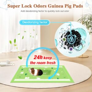 Guinea Pig Cage Liner 30 Count Disposable Super Absorbent Pee Pads Enhanced Odor Control Pet Cage Liners for Ferrets, Rabbits, Hamsters, and Other Small Animal, 28" x 17" Fits Any Size C&C Cage