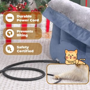 Rywell Heated Cat Bed,Versatile Heated Cat Bed Indoor for All Seasons, Soft & Cozy Heated Pet Bed with Timer & Temp Adjustable, Heated Bed for Indoor Cat&Small Dog