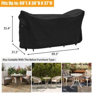 WOMACO Patio Furniture Cover Set, Waterproof 3 Piece Outdoor Furniture Cover, Furniture Set Covers for 3 Piece Outdoor Bistro Set (Black, for 3 piece set (L))