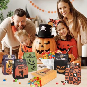 Beego Halloween Treat Bags Party-Favors - 36 PCS Kids Halloween Candy Bags for Trick or Treating Paper Gift Bags for Treats Snacks Halloween Goodie Bags with Stickers Party Supplies