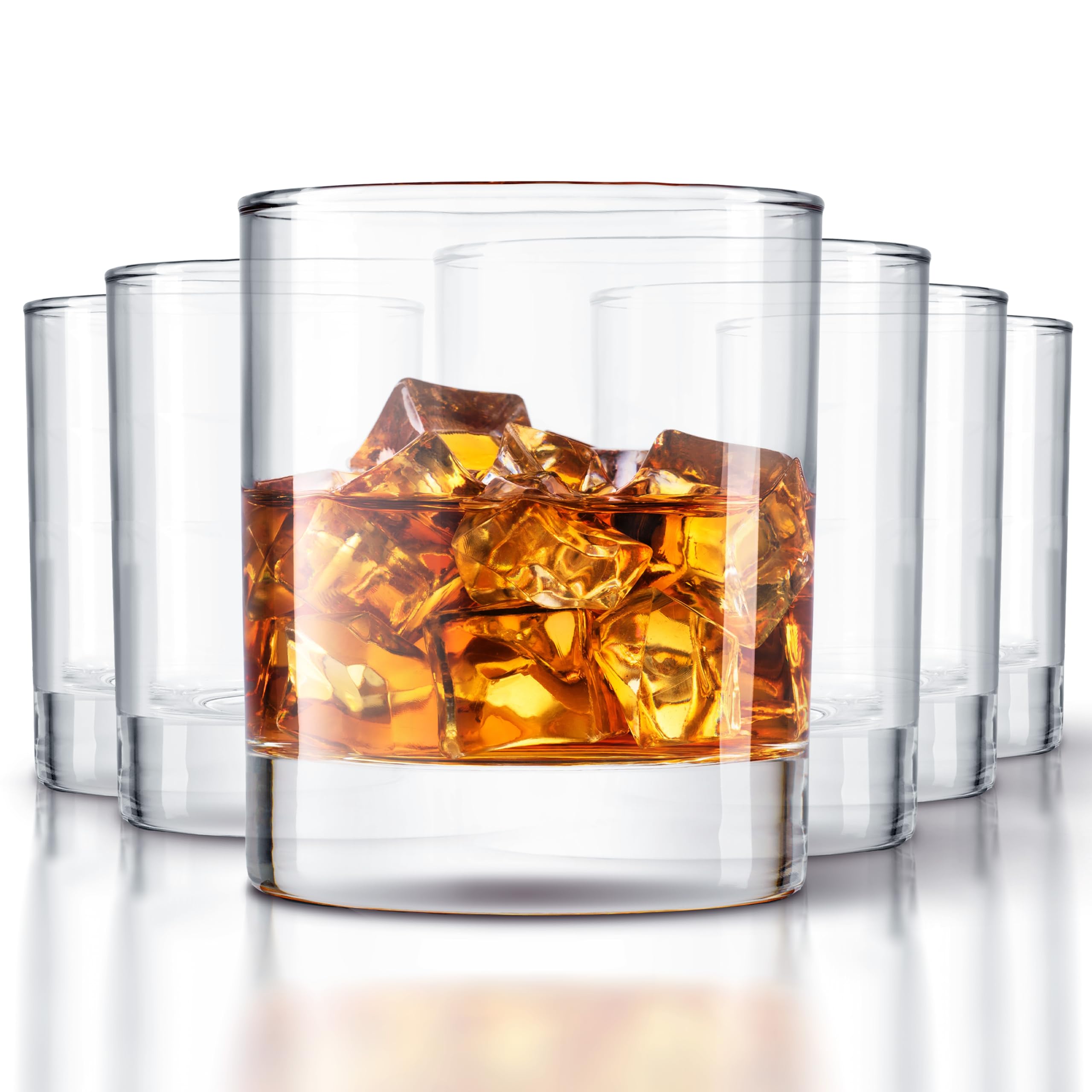 Stock Your Home Set of 12 Rocks Glasses - 11 oz Clear Old Fashioned Lowball Glasses - Perfect for Bourbon - Elegant 11 Ounce Rocks Glass Set with Heavy Base - Clear Whiskey Glasses Bulk Set of 12