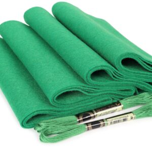 felt fabric sheets for crafts for kids: lotofun soft 4pcs 8x35 inch - dark green non-woven acrylic fabric roll for diy sewing quilting project for 4-8 years old