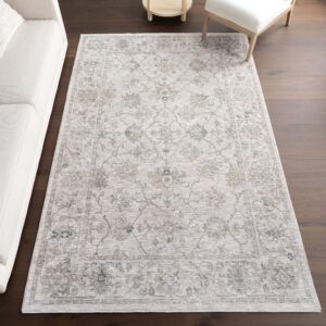 nuloom georgianna medallion 4x6 area rug for living room bedroom dining room kitchen, beige/light grey