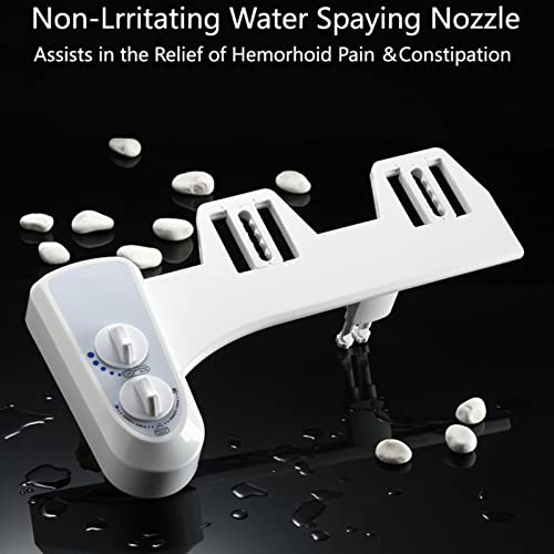 Bidet Attachment Automatic Double Nozzle Water Pressure Cold Water Toilet Bidet for Women Laundry (16.9)