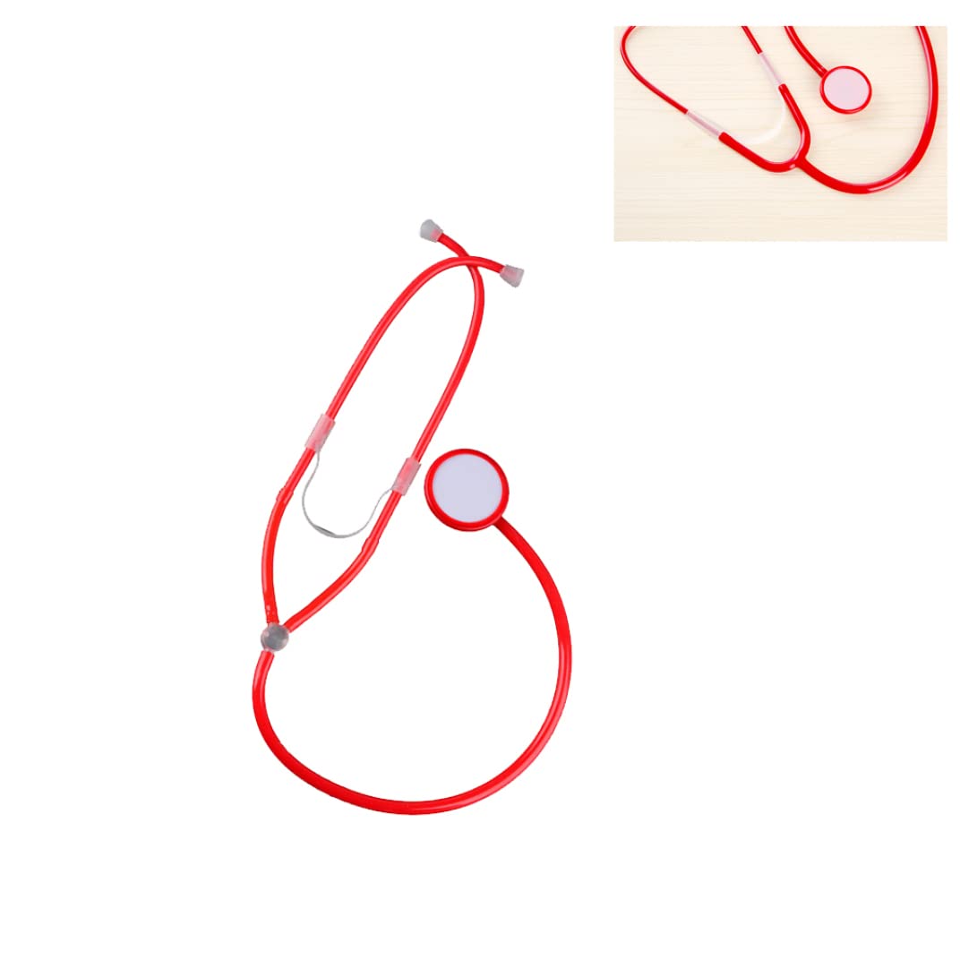 Muzrunq Nurse Stethoscope Toy Halloween Role Play Cosplay Costume Props Adults Nurse Accessories Halloween Party Supplies Red 1 Pack.