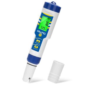 orapxi pool salt tester salinity meter 6 in 1- salt ph orp tds ec temp meter ph meter for pool salt ph orp tester ph and ec tester for hydroponics, saltwater pool, hot tubs, aquarium