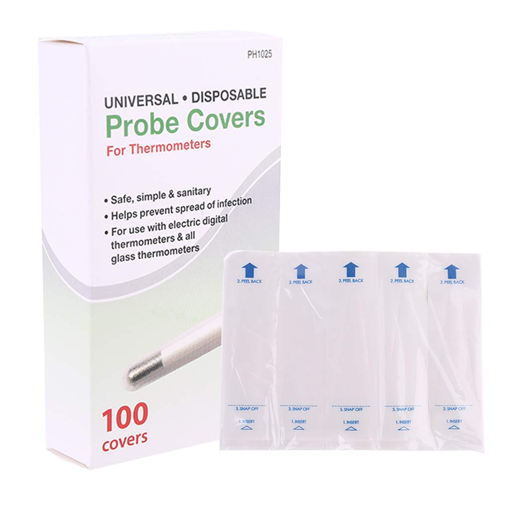 hokojix 100Pcs Disposable Digital Thermometer Probe Covers Sleeve for Armpit Rectal, 8.8x2.5cm, As pictures shown.