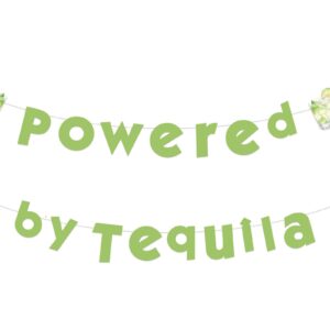 Sursurprise Tequila Party Decorations, Powered by Tequila Banner for Margaritas Martini Fiesta Birthday Bachelorette Bridal Shower Engagement Wedding Party Supplies