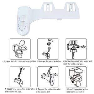 Bidet Attachment Automatic Double Nozzle Water Pressure Cold Water Toilet Bidet for Women Laundry (16.9)