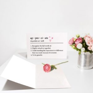 Funny Appreciate Definition Card for Men Women, Cute Thank You Card for Friend Teacher Doctor Nurse, Appreciation Card for Coworker Colleague Boss Leader