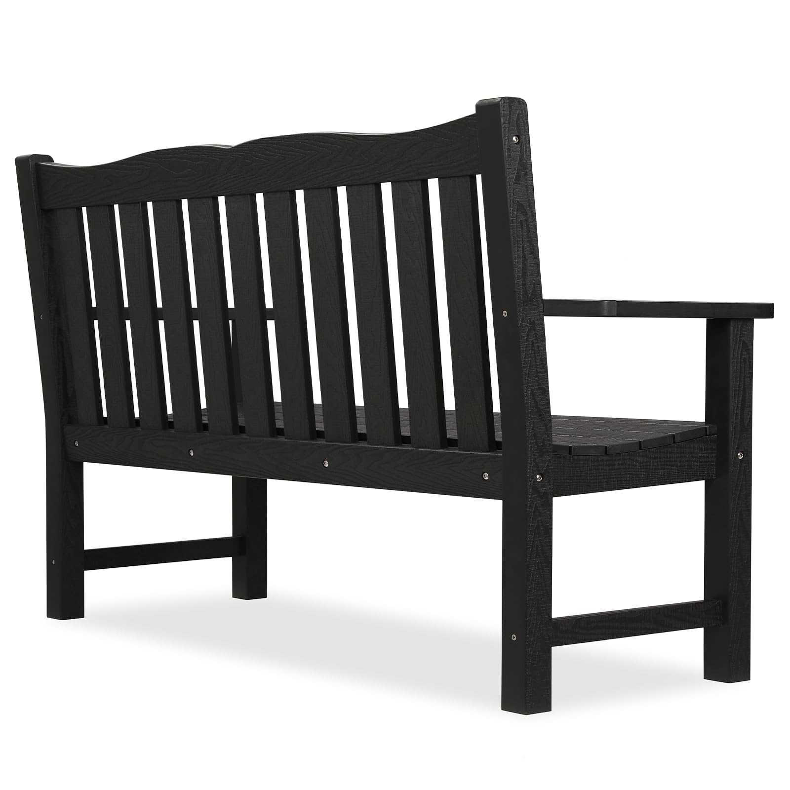 Outdoor Benches Set of 2, 2-Person Garden Bench for Outdoors, Weatherproof Outdoor Benches, Never Rot or Fade, Black