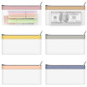 bipend 6 pack clear pencil pouch with zipper, pencil case, small pencil bag, clear makeup pouch, pen holder, money organizer for cash