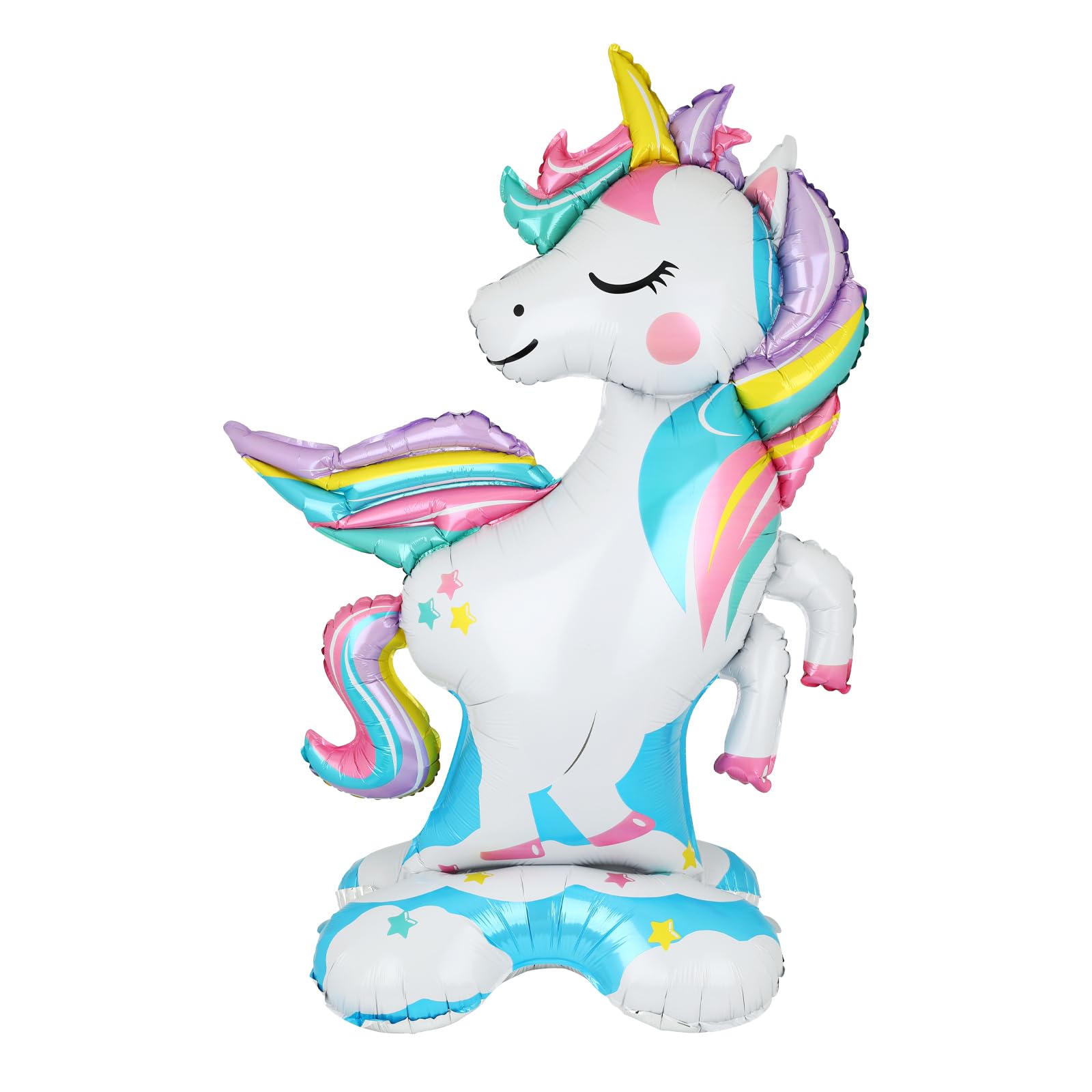 EvoEcho Stand Unicorn Balloons 3D Big Rainbow Unicorn Foil Balloon 1st Little Girl Birthday Party Unicorn Decorations Baby Shower Children's Day 46 Inch