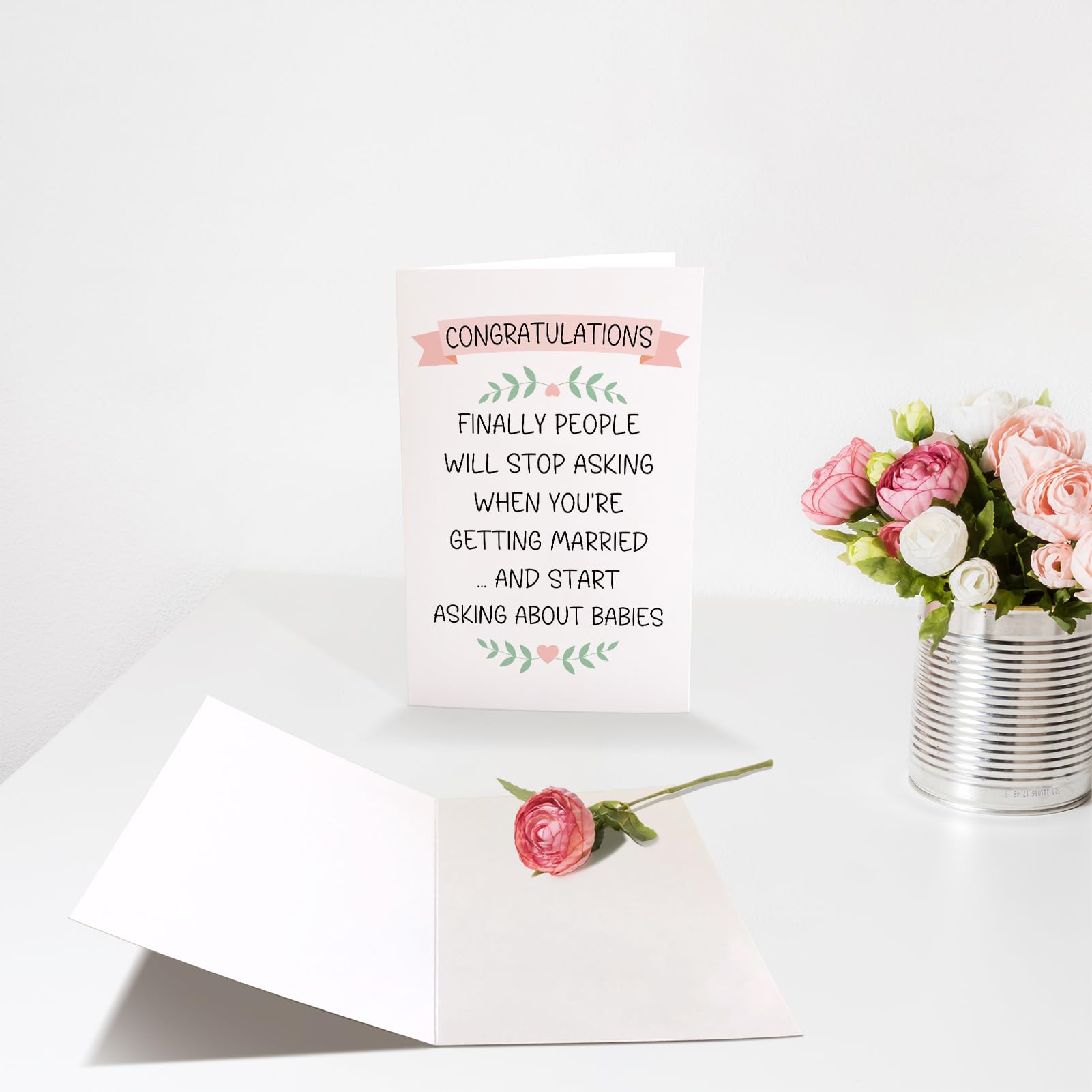 Funny Wedding Congratulations Card for Friend, Wedding Card for Couple, Bride Shower Card, Congrats Engagement Card, Will Stop Asking When You're Getting Married